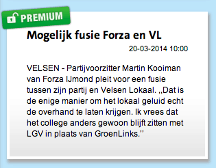 Berichtgeving in IJmuider Courant over fusie met Forza! IJmond ...